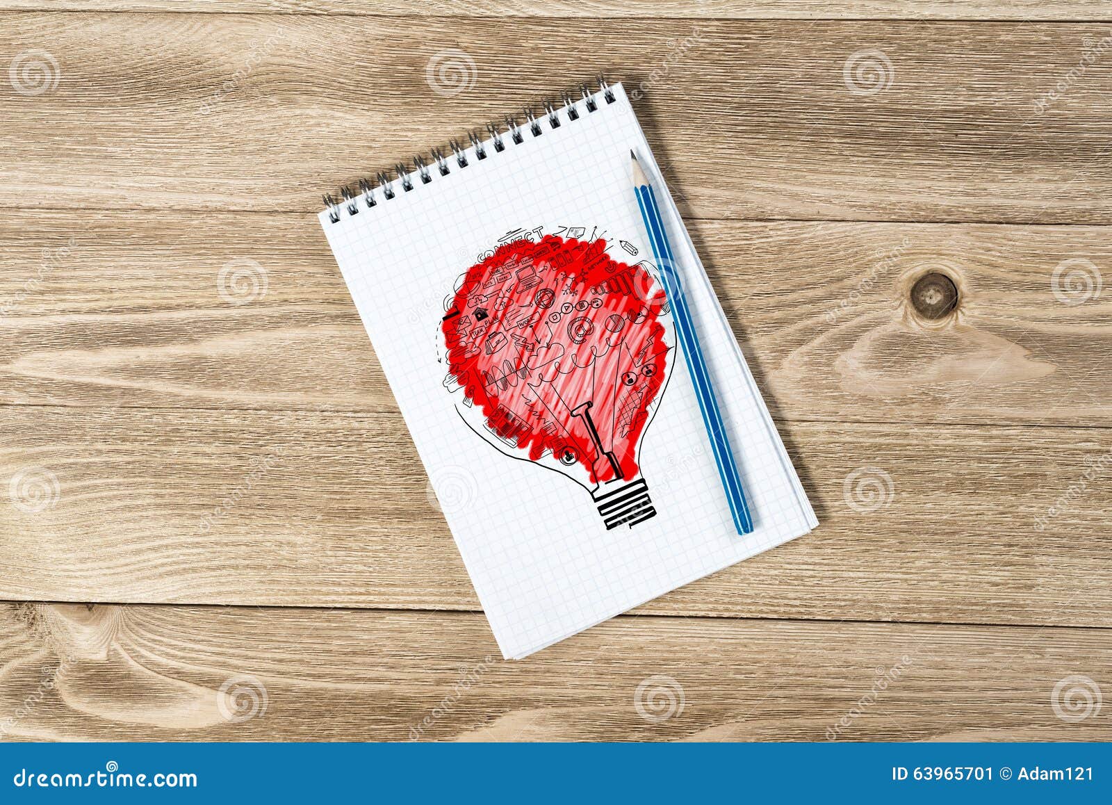 Notepad with Pencil and Sketches Stock Image - Image of notebook, break ...