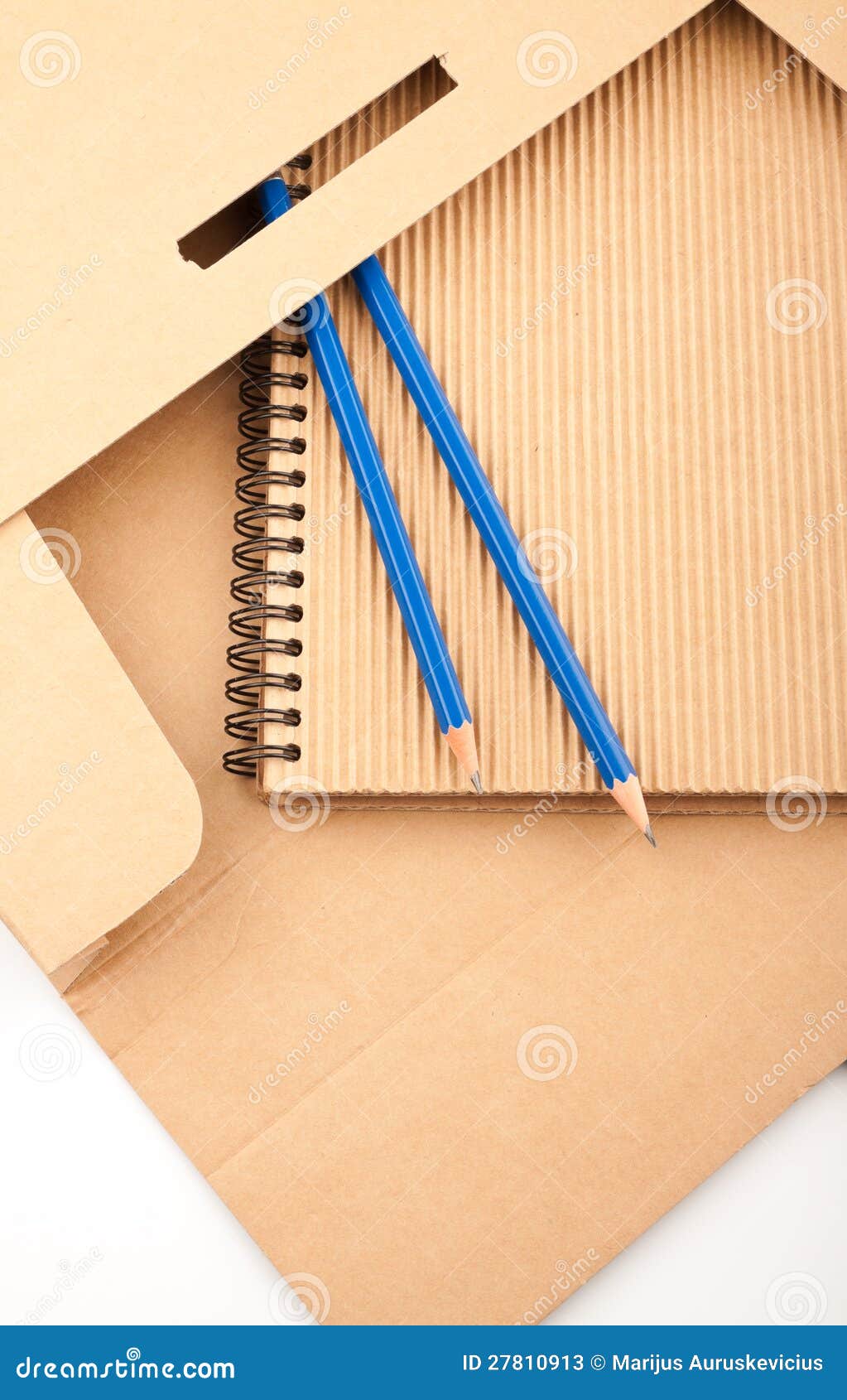Notepad, Pencils and Paper Folder Stock Image - Image of document, blue ...