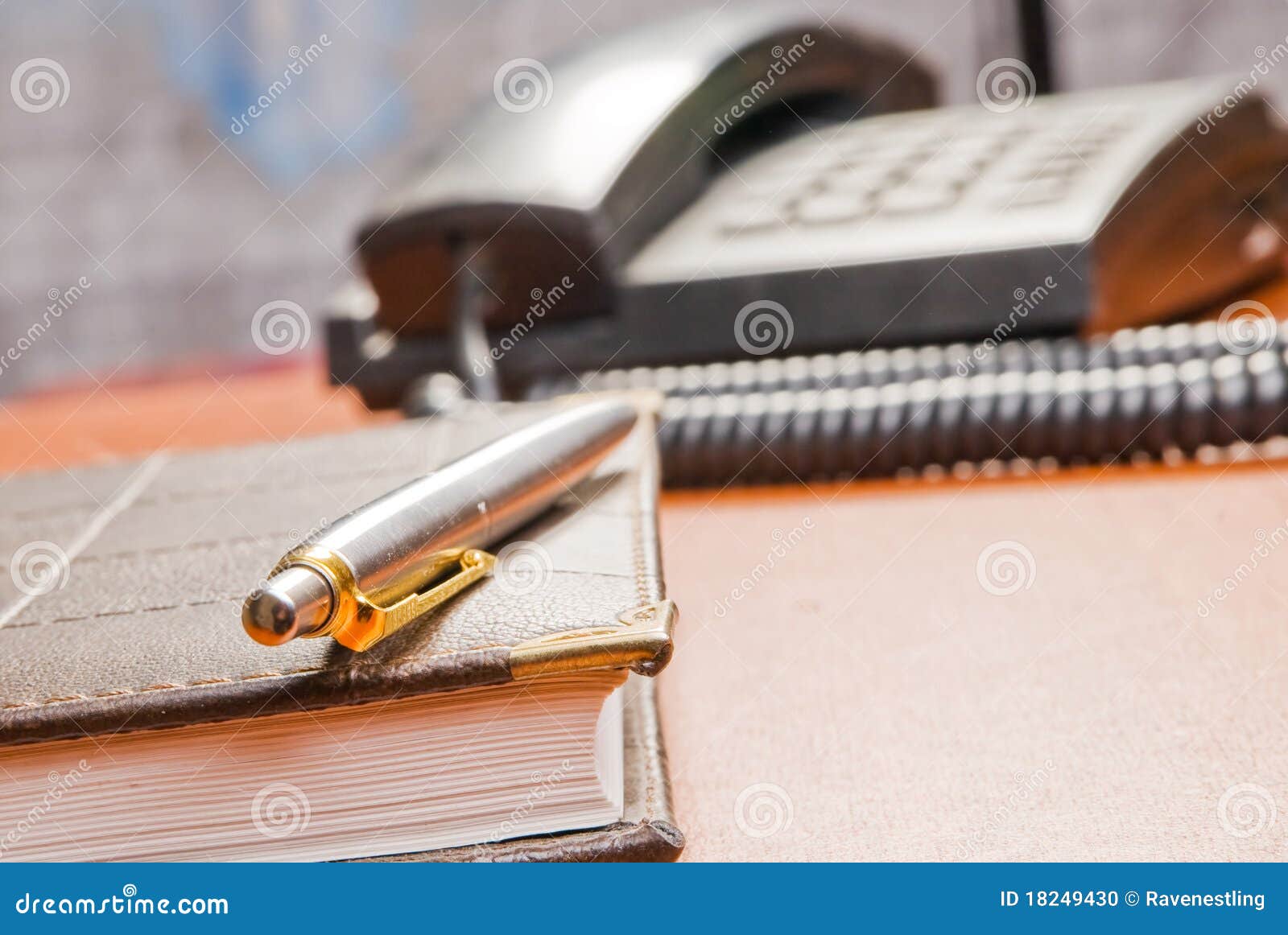 Notepad and phone stock photo. Image of table, single - 18249430