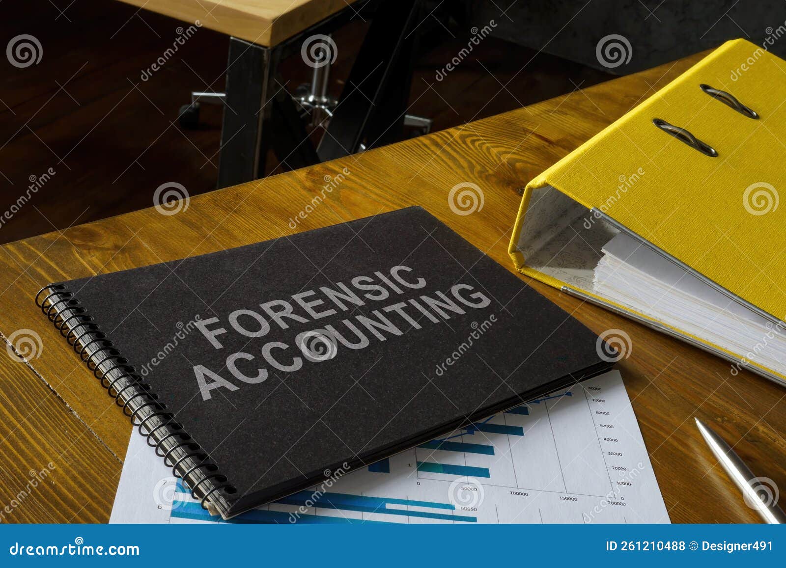 Notepad with Phrase Forensic Accounting, Folder and Papers. Stock Photo ...
