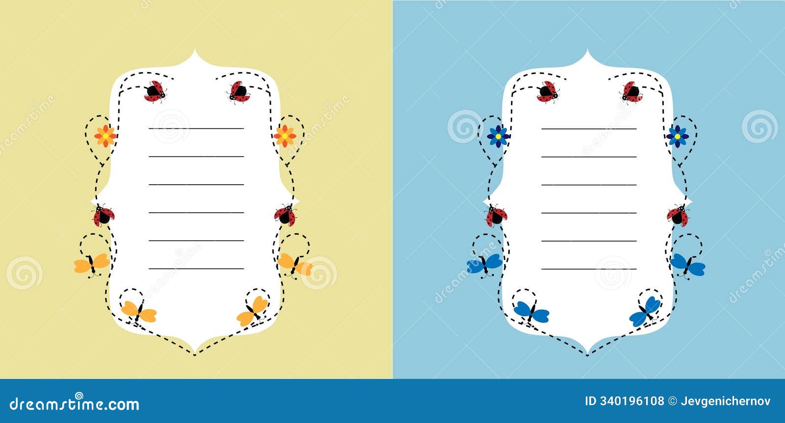 Notepad Planner Template with Colorful Butterflies Ladybugs and Flowers ...