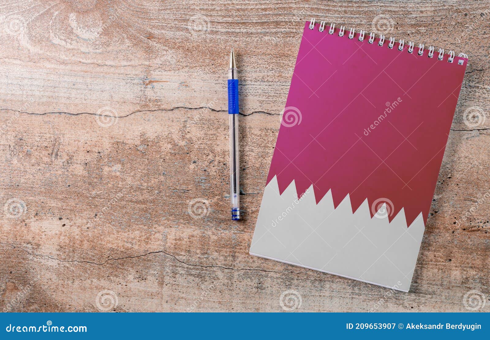 Notepad with Qatar Flag, Pen on Wooden Background Stock Image - Image ...