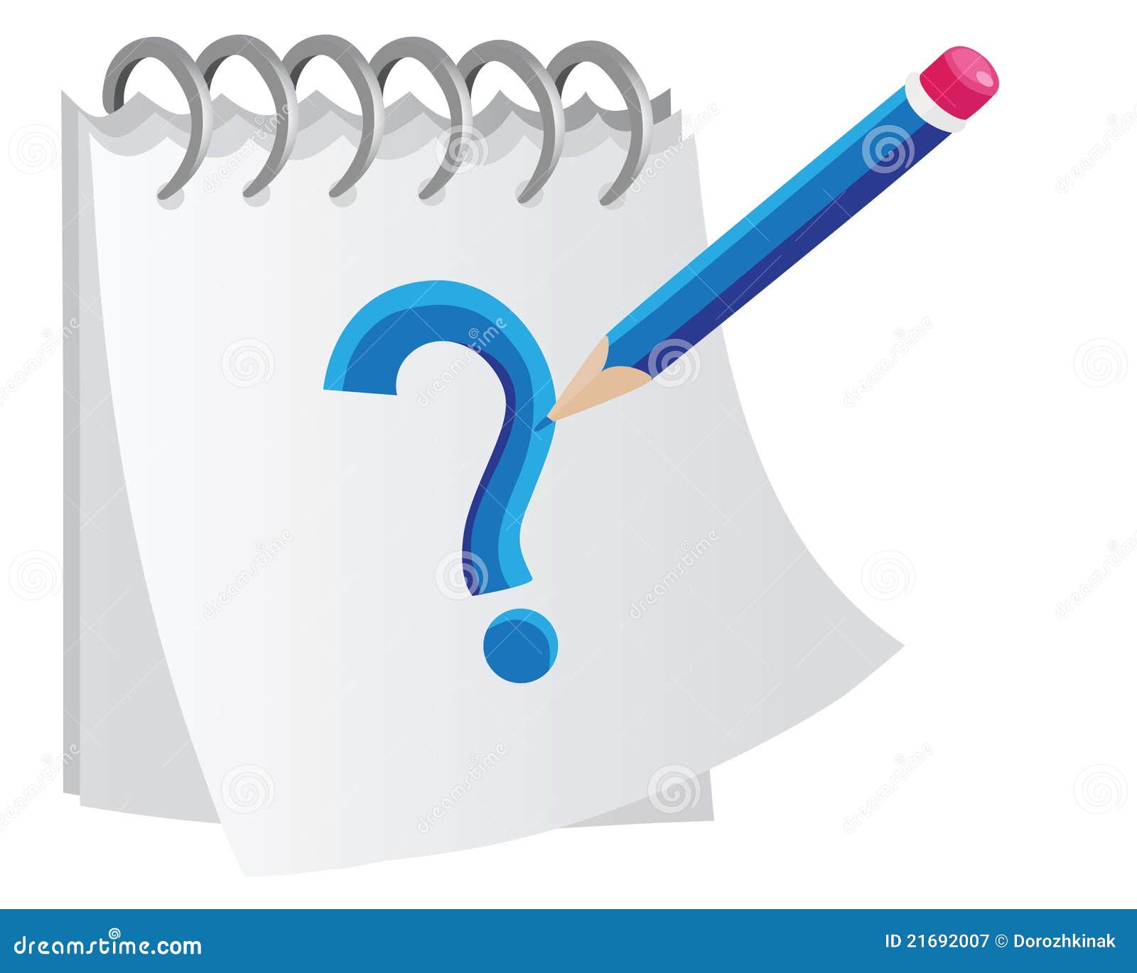 Notepad with a question stock illustration. Illustration of mark - 21692007