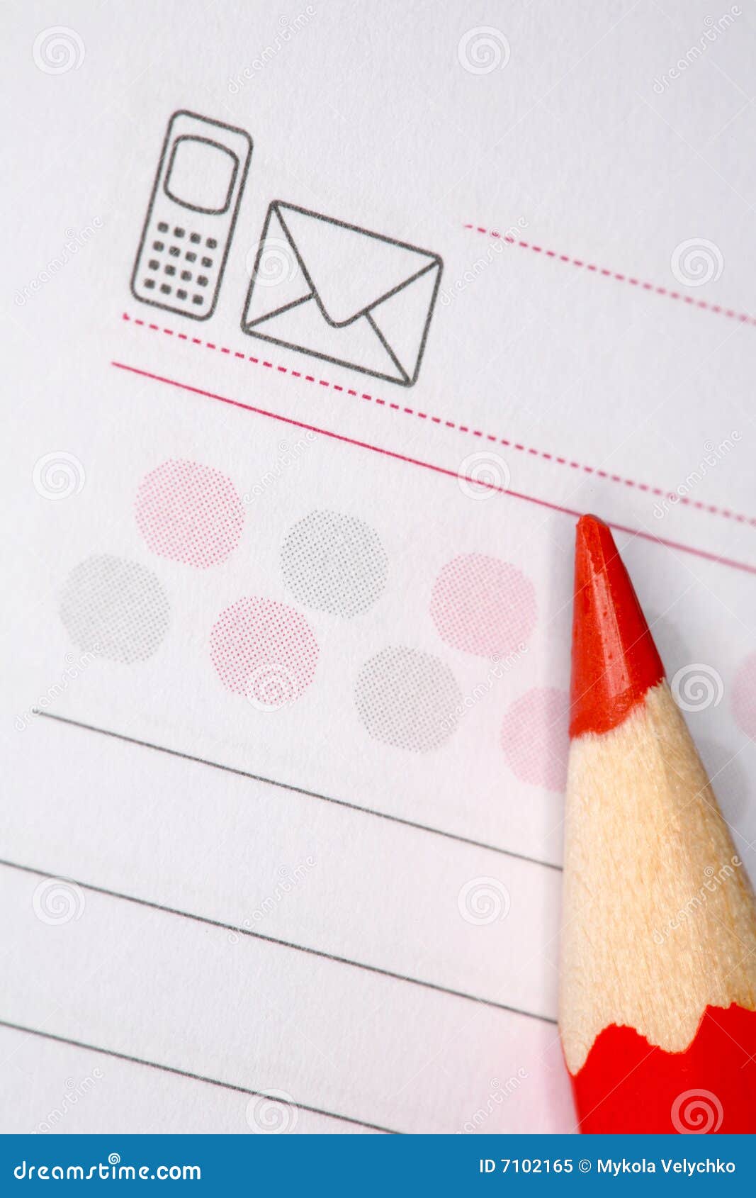 Notepad with red pencil stock image. Image of business - 7102165