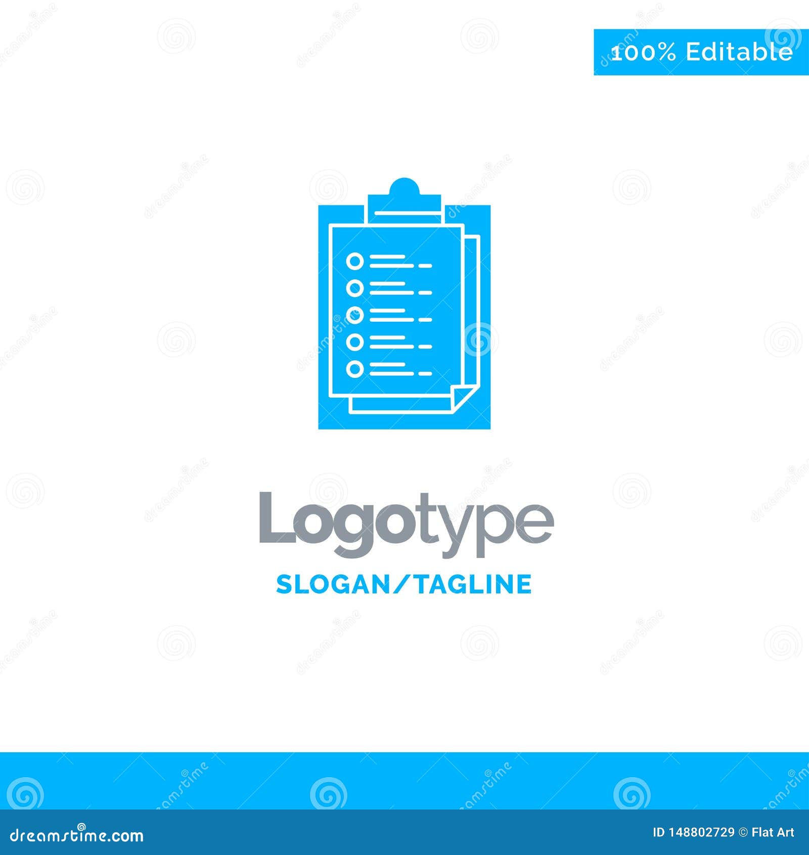 Notepad, Report Card, Result, Presentation Blue Solid Logo Template ...