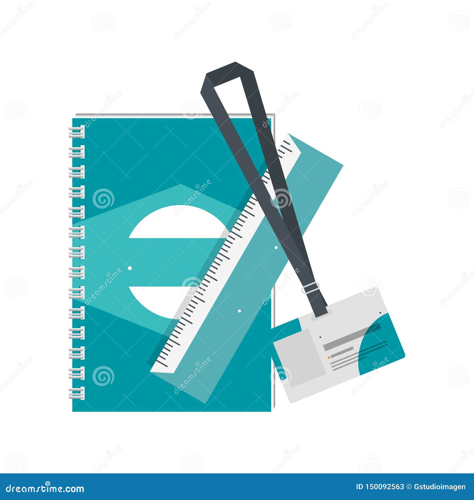 Notepad and Rule ,document with Company Emblem Print Stock Illustration ...