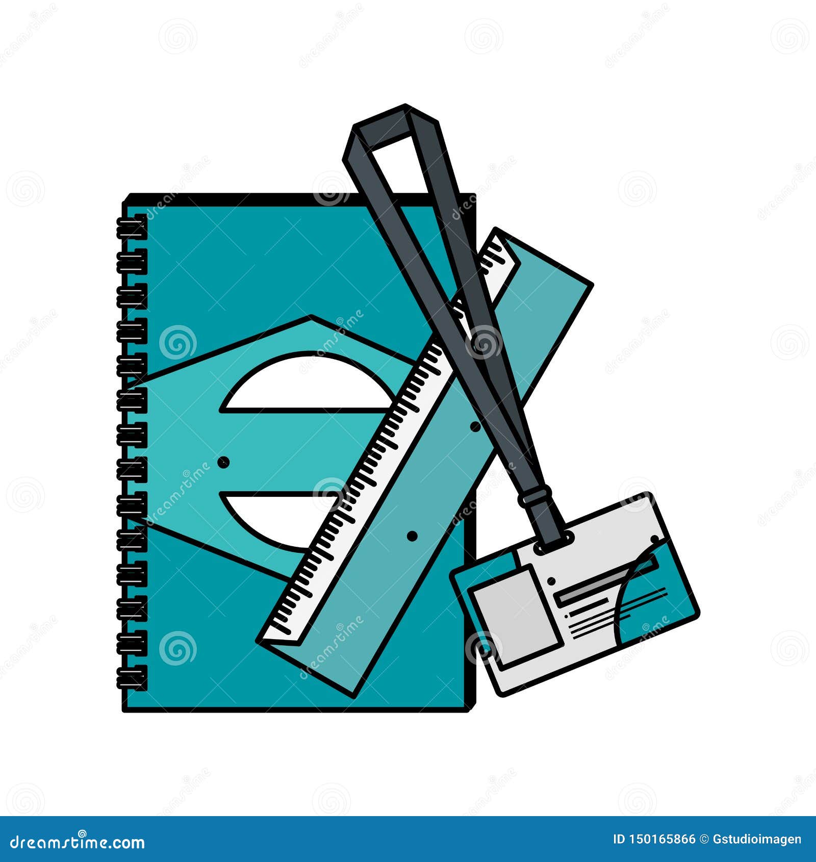 Notepad and Rule ,document with Company Emblem Print Stock Illustration ...