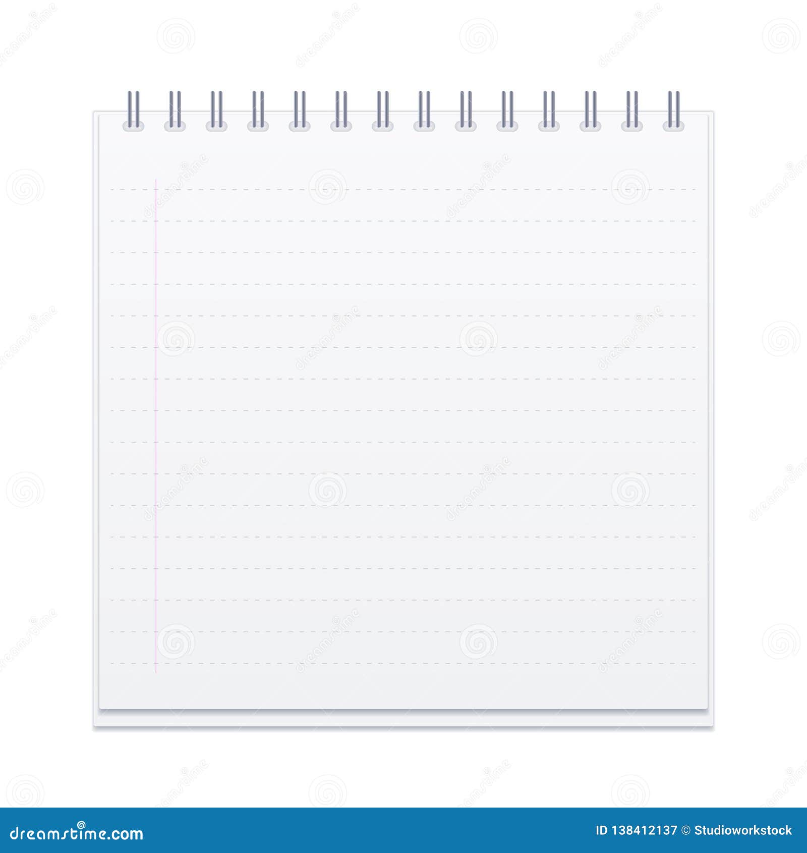 Square Ruled Notebook Or Exercise Book Page Cartoon Vector ...