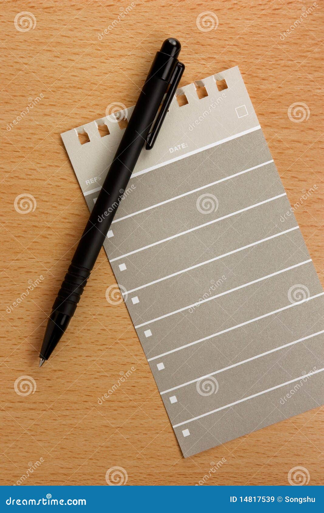 A notepad sheet with a pen stock image. Image of desk - 14817539