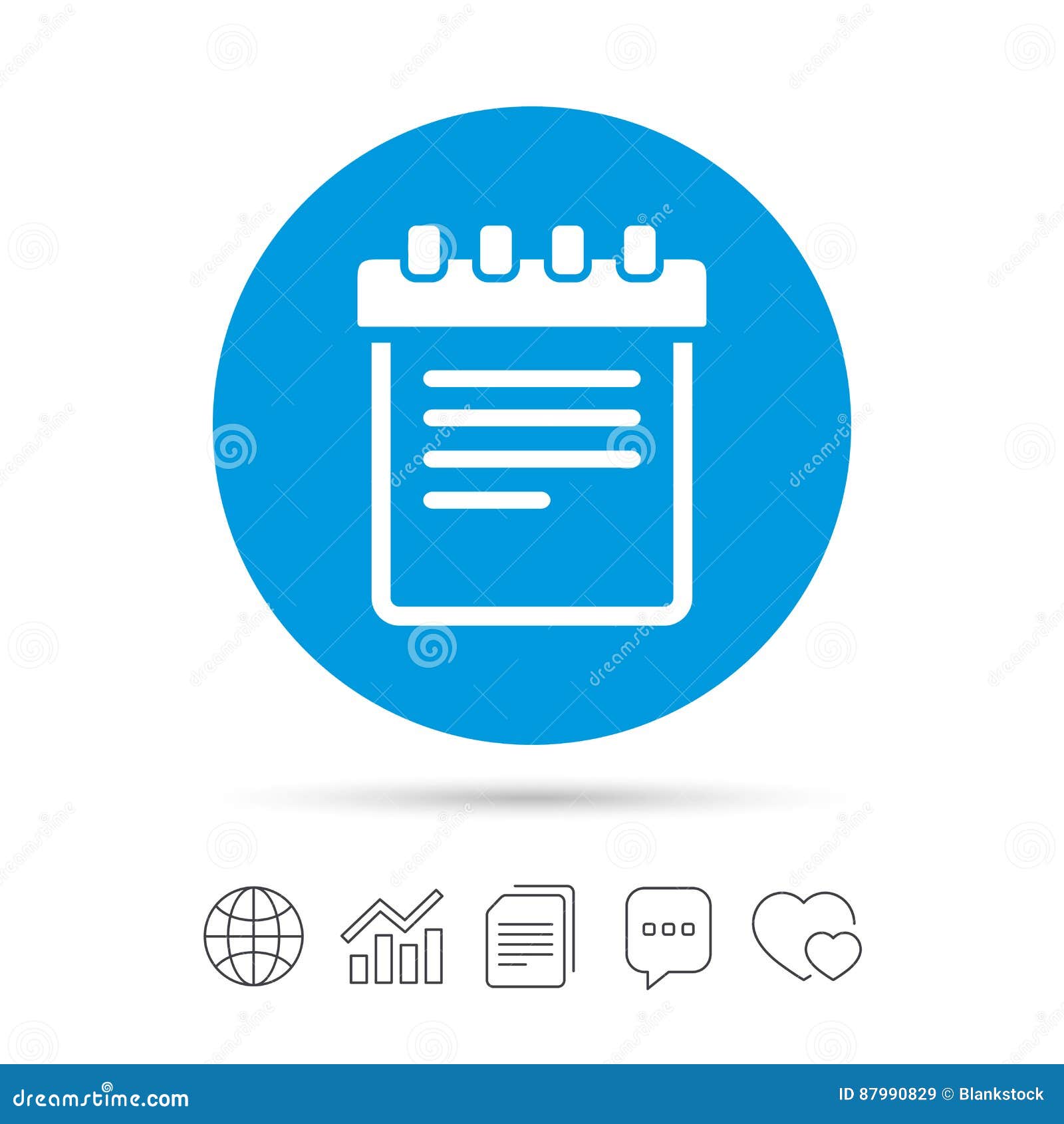 Notepad Sign Icon. Paper Notebook Symbol Stock Vector - Illustration of ...