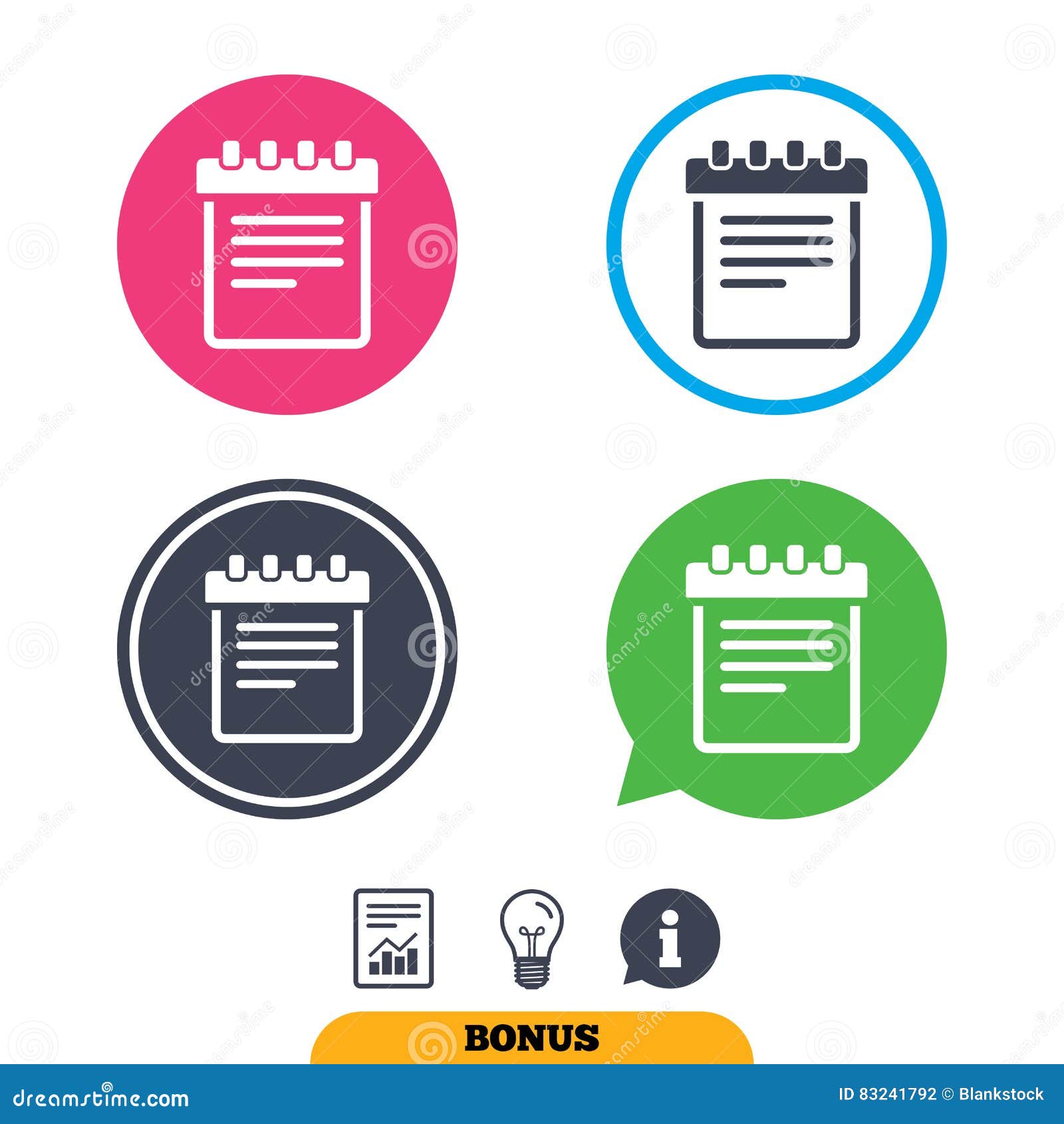 Notepad Sign Icon. Paper Notebook Symbol Stock Vector - Illustration of ...