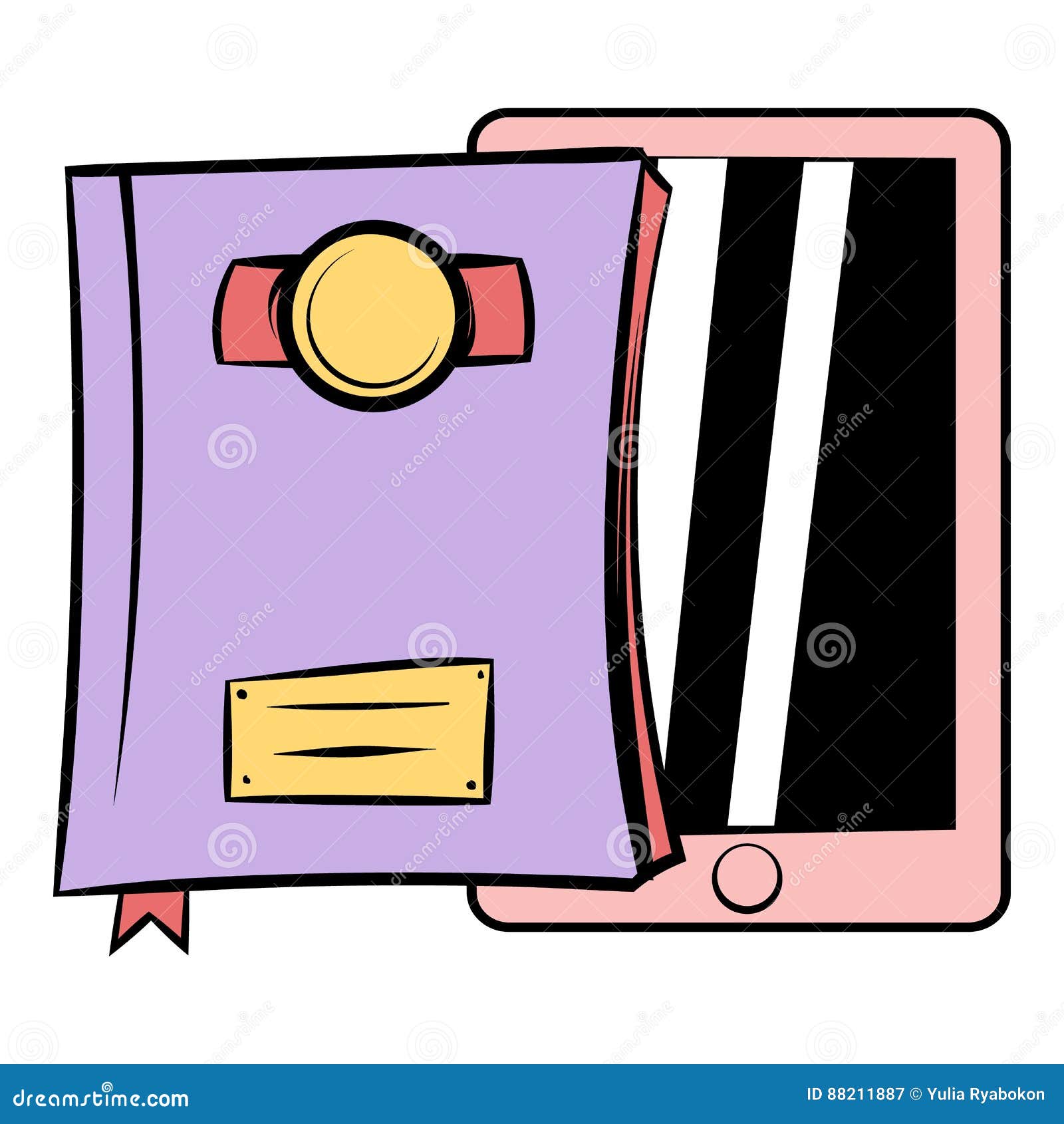 Notepad and Smart Phone Icon Stock Vector - Illustration of internet ...