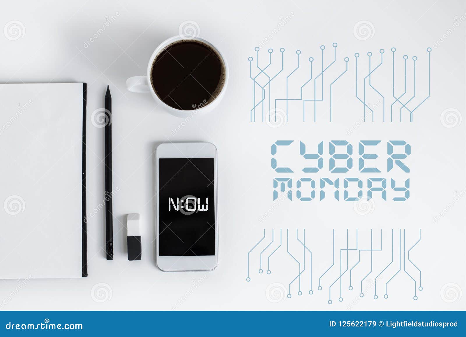 Notepad and Smartphone with Blank Screen Stock Image - Image of empty ...