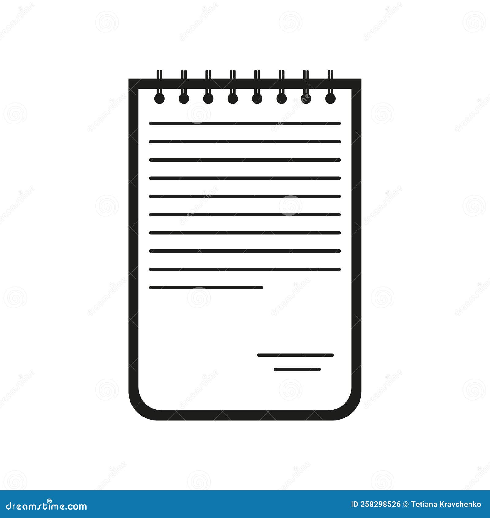 Notepad Spiral Icon. Editable Line Stroke. Vector Illustration. Stock ...