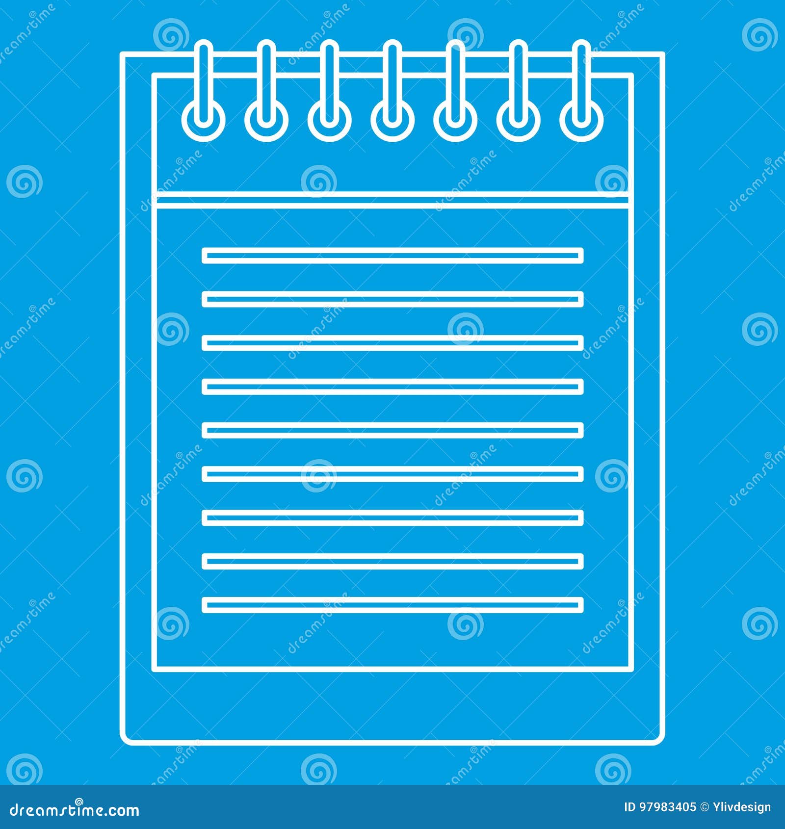 Notepad with Spiral Icon, Outline Style Stock Vector - Illustration of ...