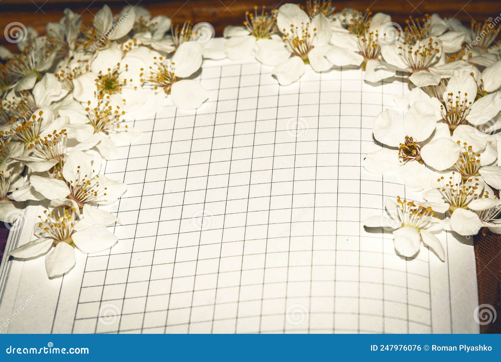 Notepad with Spring Flowers. Tree Color on Paper Stock Photo - Image of ...