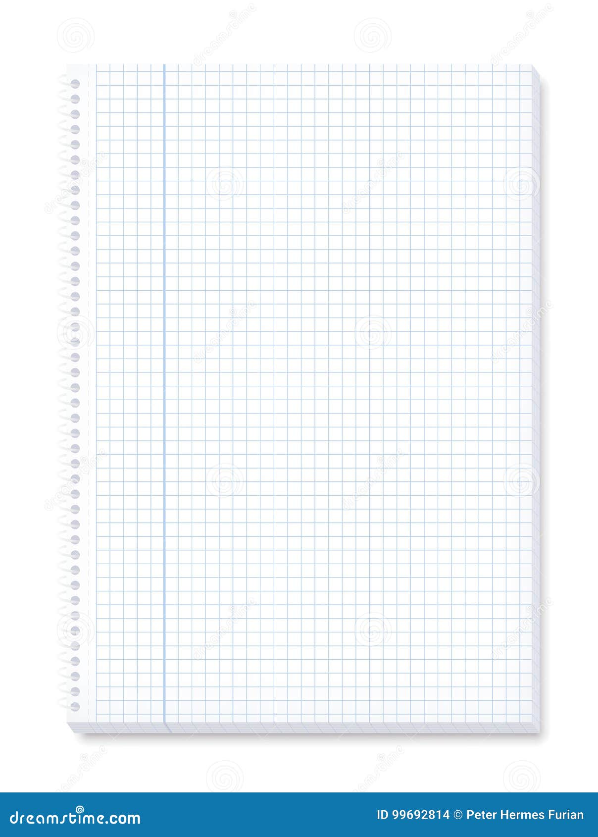 Notepad Squared Paper Spiral Binding Stock Vector - Illustration of ...