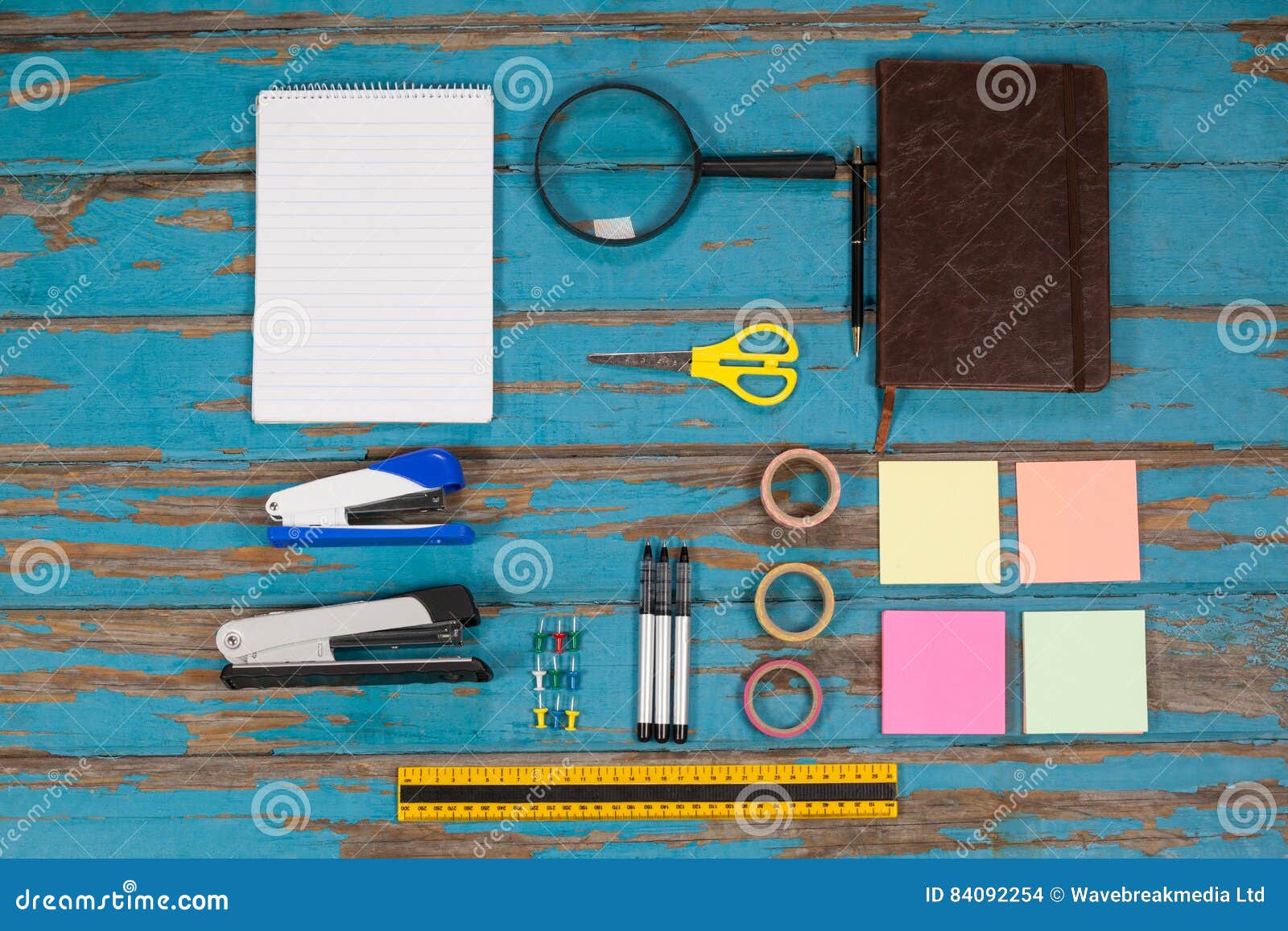 Notepad, Stapler, Pins, Sellotapes, Diary, Sticky Notes, Ruler and Pens ...