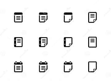 Notepad and Sticky Note Icon Set. Stock Vector - Illustration of ...