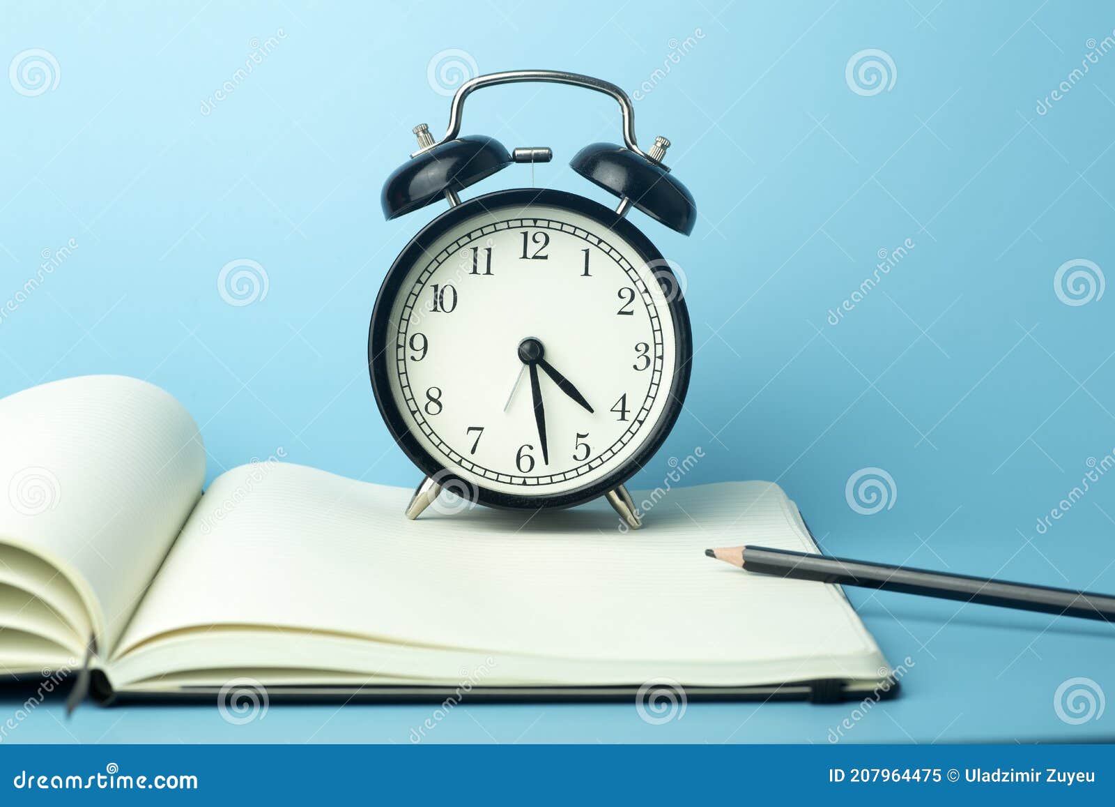 Notepad for Sticky Notes on Desktop with Alarm Clock. Office Desktop ...
