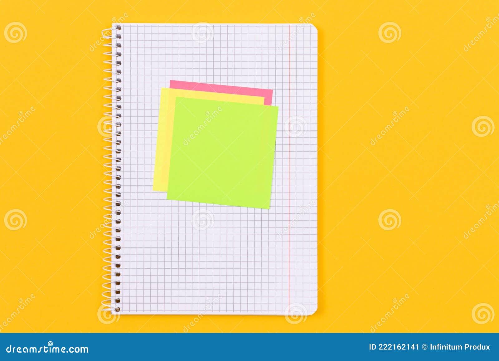 A Notepad With Sticky Notes On Yellow Table Stock Photography ...