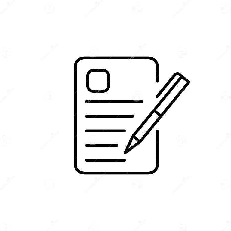 Notepad Symbol. Simple Flat Icon of Paper and Pen. Notebook with Some ...