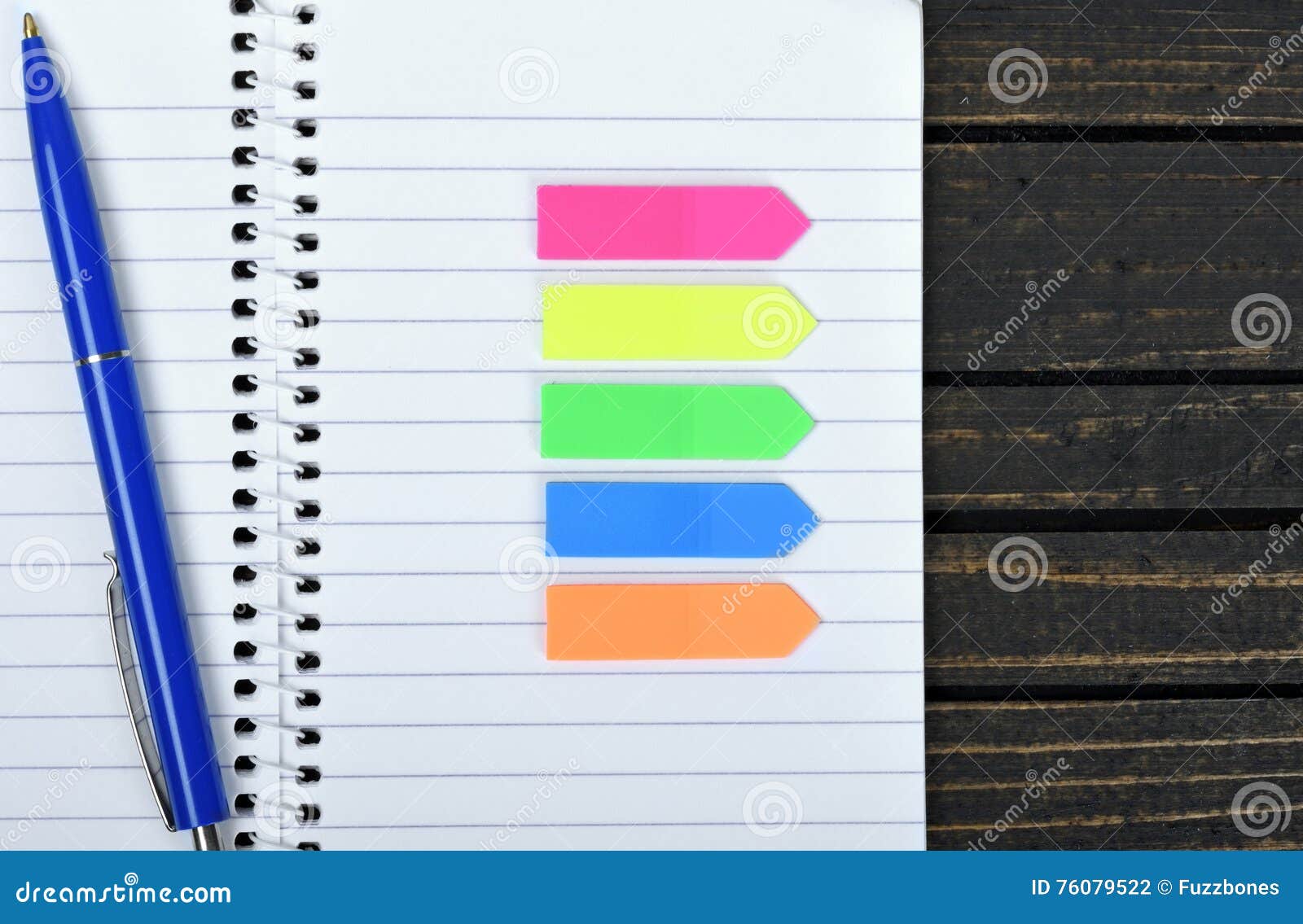 Notepad on table stock photo. Image of document, blue - 76079522