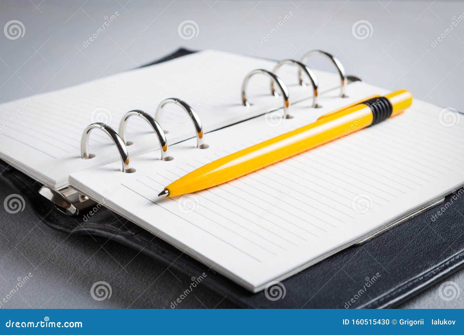Notepad on the Table with a Pen, Background Design Stock Photo - Image ...