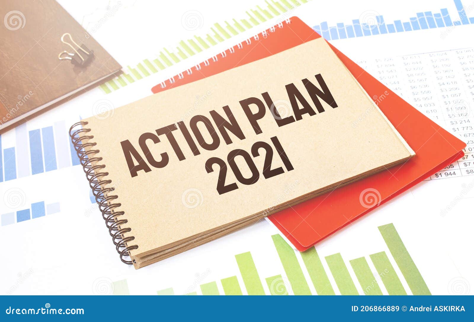 Notepad with Text ACTION PLAN 2021. Diagram, Red Notepad and White ...