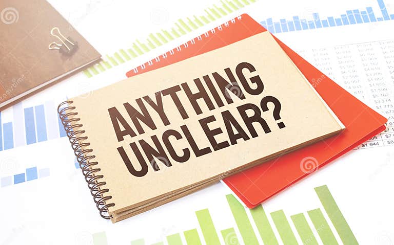 Notepad with Text ANYTHING UNCLEAR. Diagram, Red Notepad and White ... Notepad with Text ANYTHING UNCLEAR. Diagram, Red Notepad and White ...
