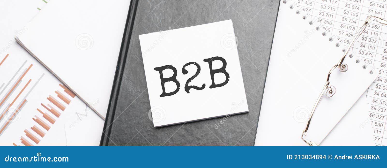 Notepad with Text B2b on a Charts and Numbers. Business Concept Stock ...