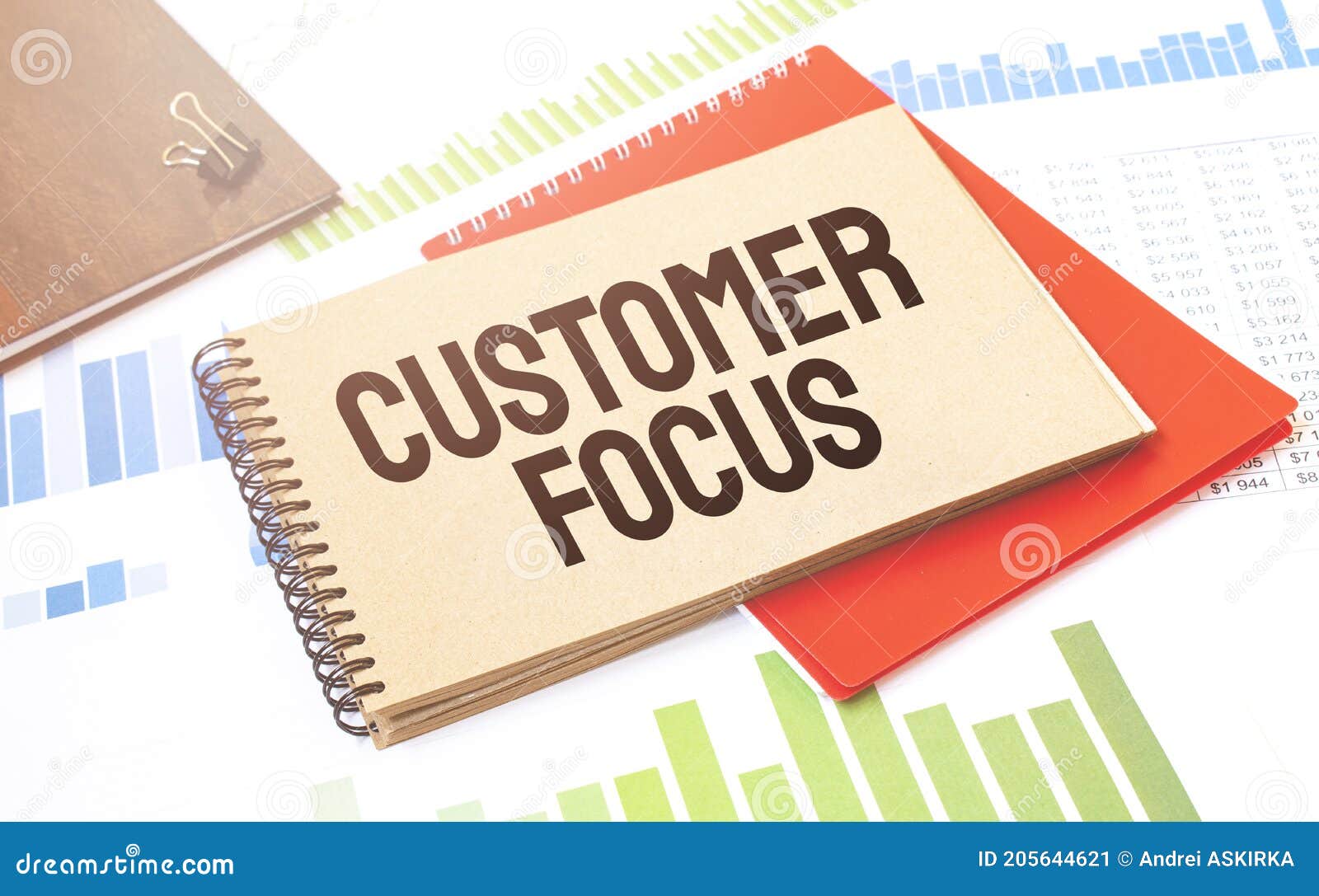 Notepad with Text Customer Focus. Diagram, Red Notepad and White ...