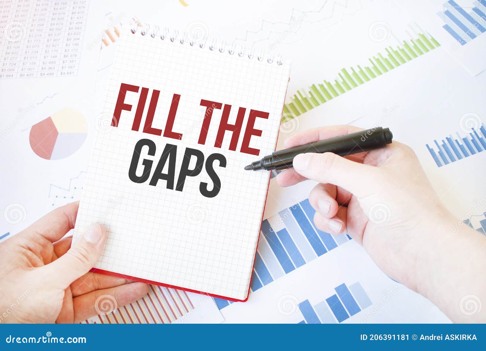 Text FILL THE GAPS On Stickers On The Diary With Office Tools Royalty ...