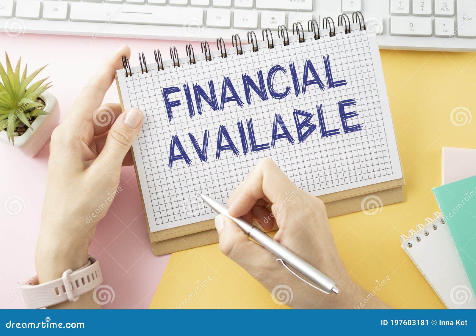 Notepad with Text Financing Available Stock Image - Image of payment ...