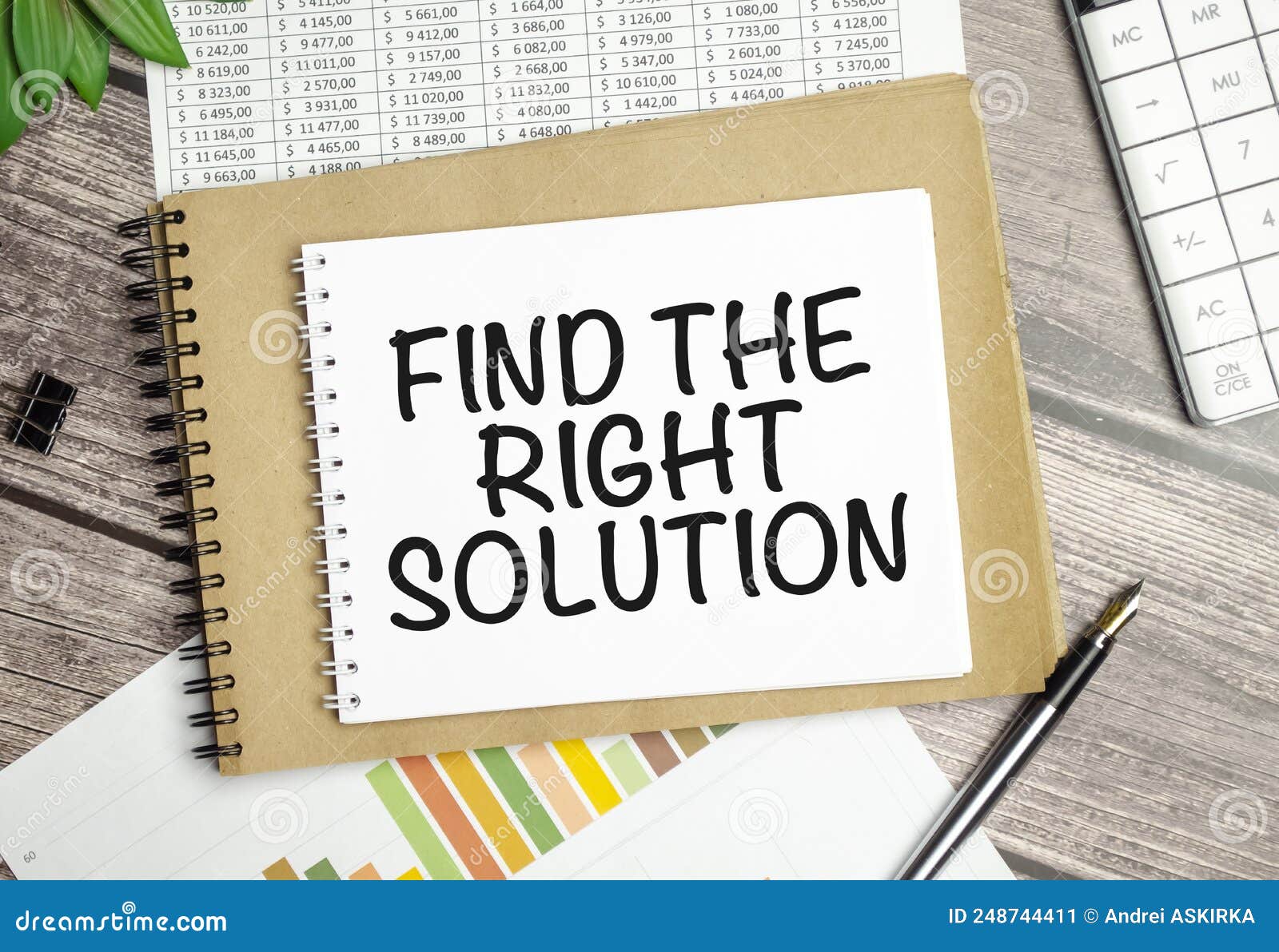 Notepad with Text Find the Right Solution on a White Background Stock ...