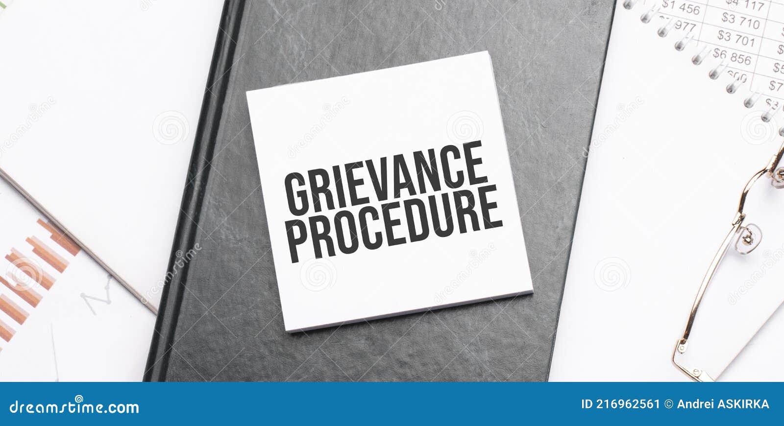 Text GRIEVANCE PROCEDURE On Sticker On The Notepad On Diagram ...