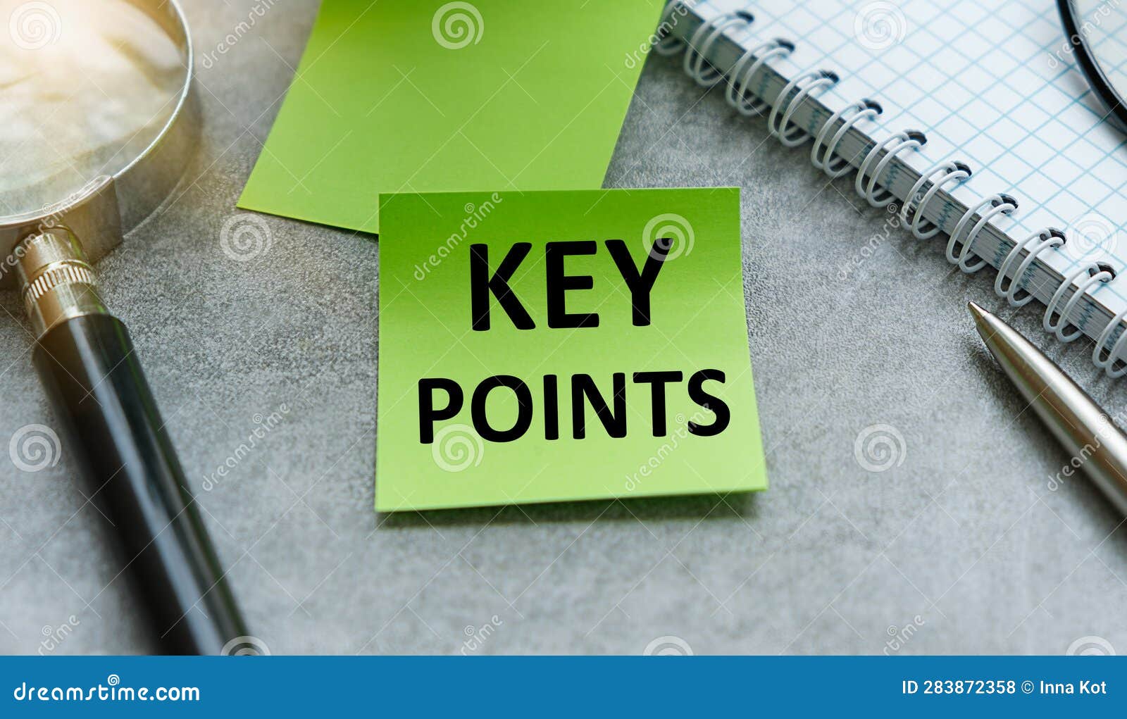 Notepad with Text KEY POINTS on Business Charts and Pen Stock Photo ...
