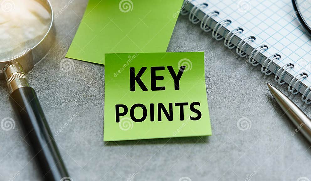 Notepad with Text KEY POINTS on Business Charts and Pen Stock Photo ...