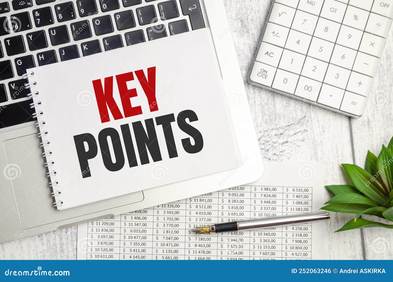 Notepad with the Text KEY POINTS on Laptop Stock Photo - Image of ...