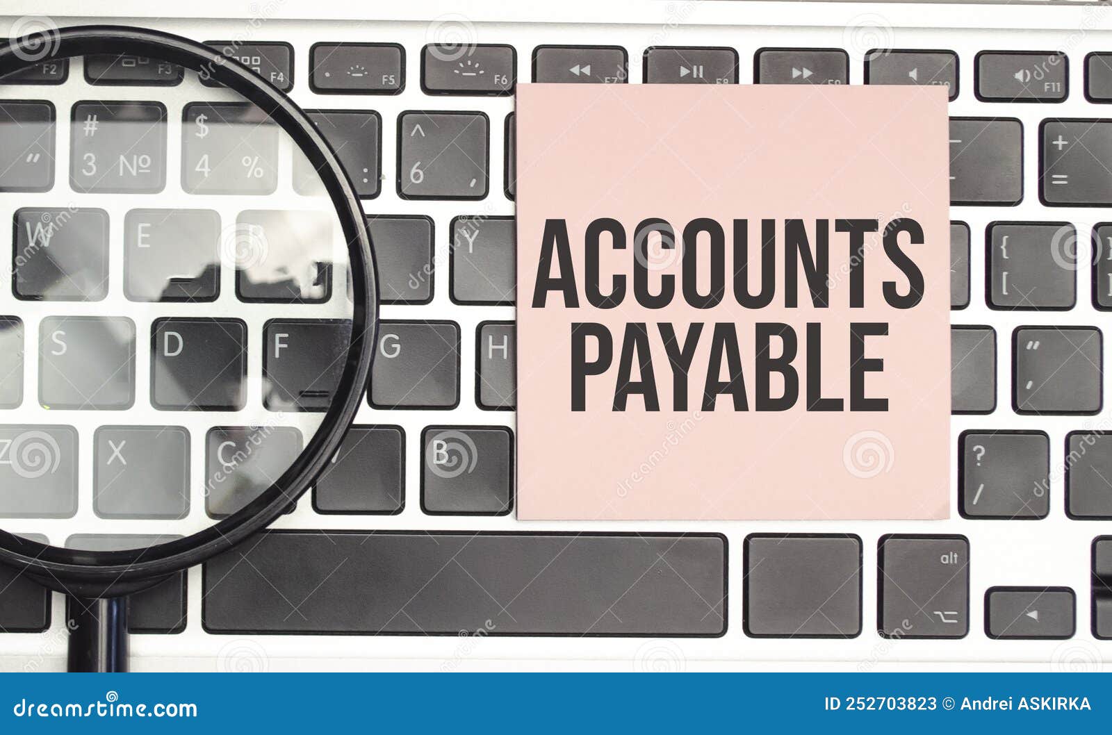 Notepad with the Text on Laptop ACCOUNTS PAYABLE Stock Image - Image of ...
