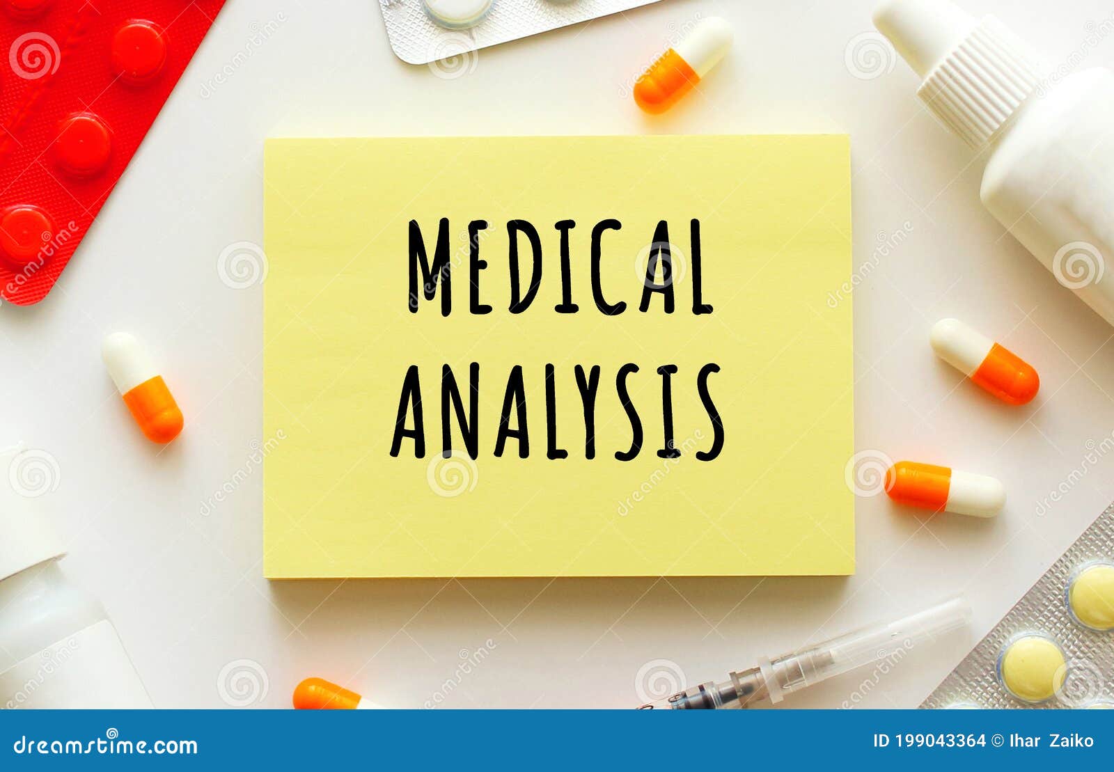 Notepad with Text MEDICAL ANALYSIS on a White Background. Medical ...