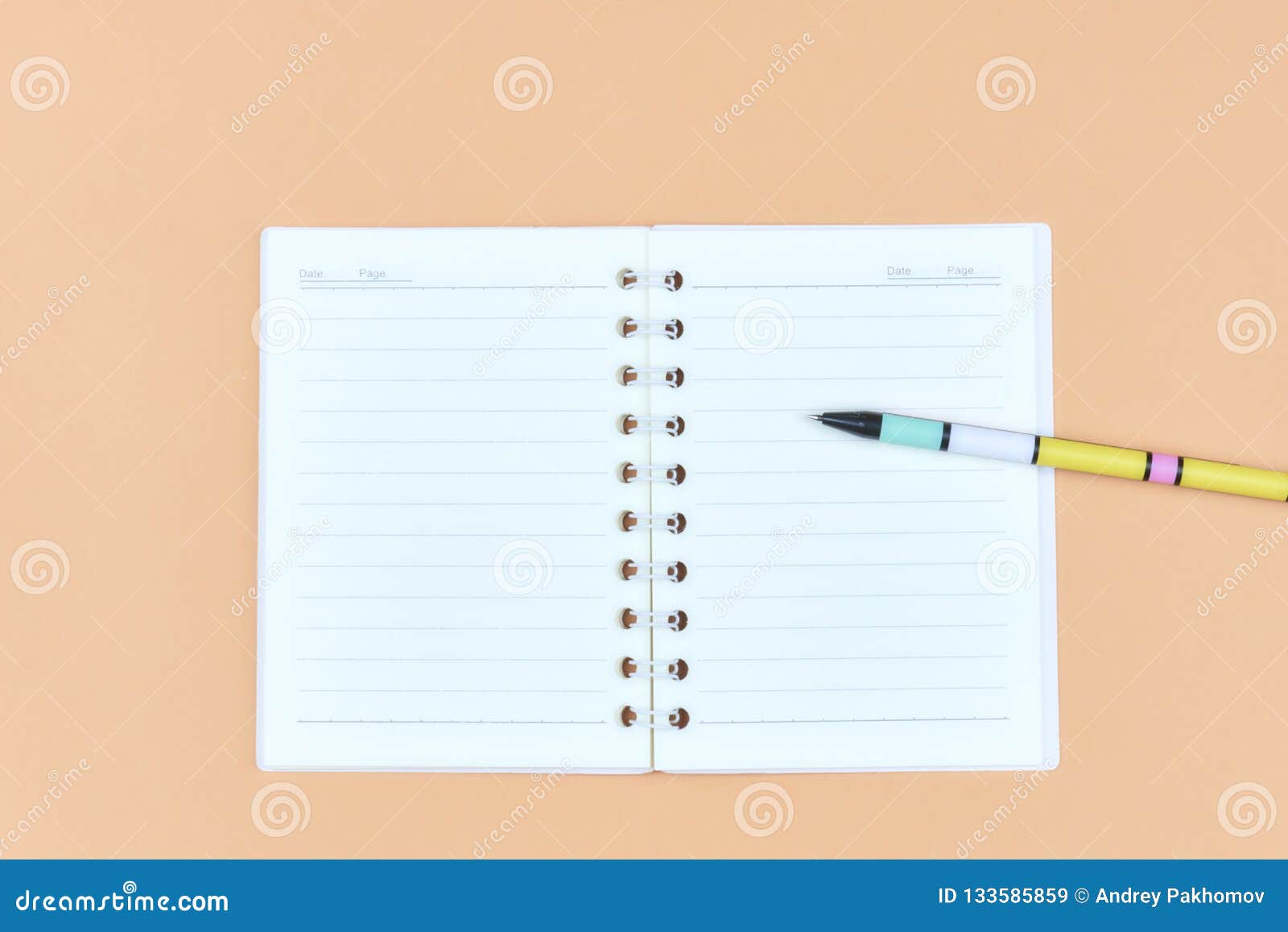 Notepad for Text on a Pastel Color Table with a Copy. the Concept of ...
