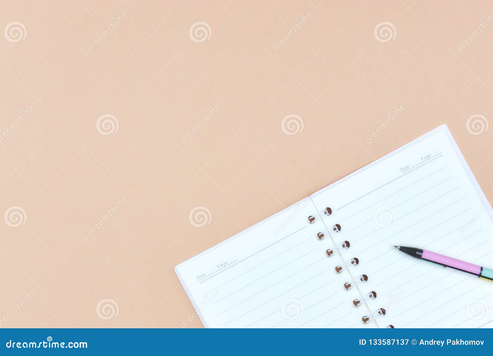 Notepad for Text on a Pastel Color Table with a Copy. the Concept of ...
