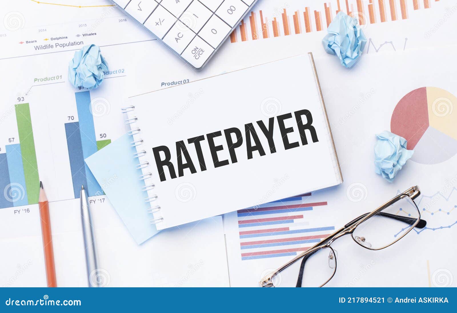 Notepad with Text RATEPAYER on the Business Charts and Pen,business ...