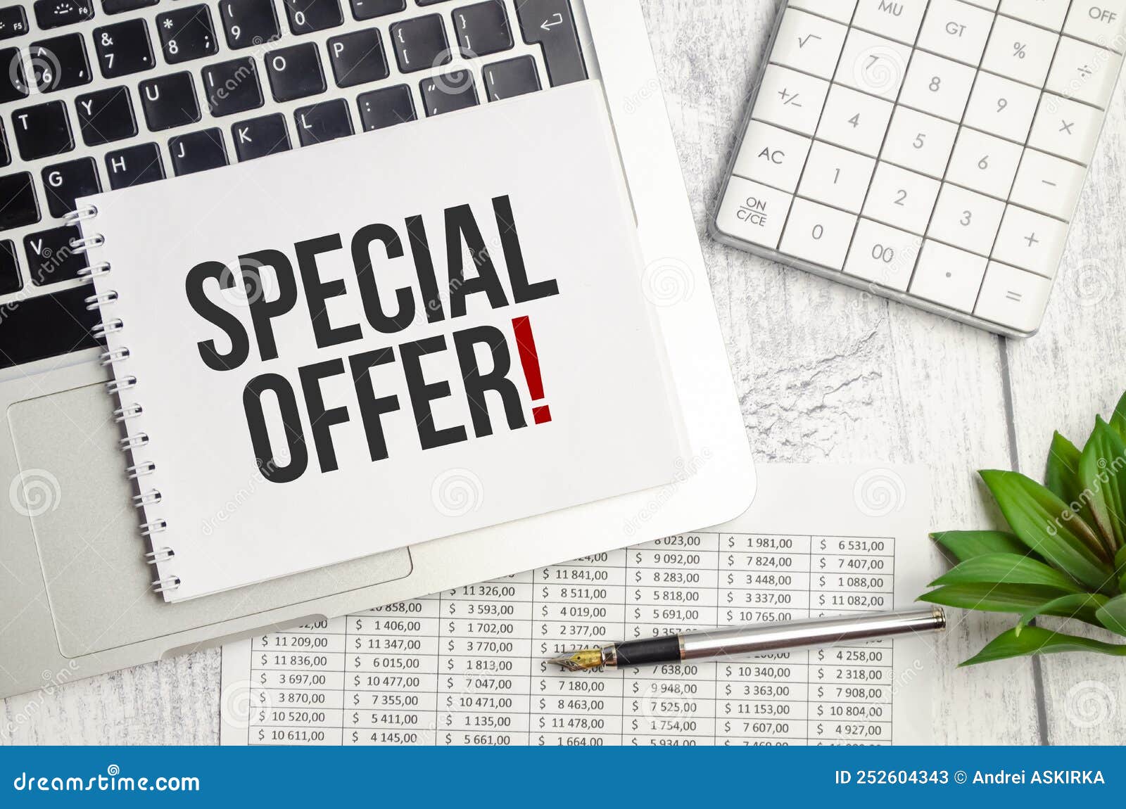 Notepad with the Text Special Offer on Laptop Stock Image - Image of ...