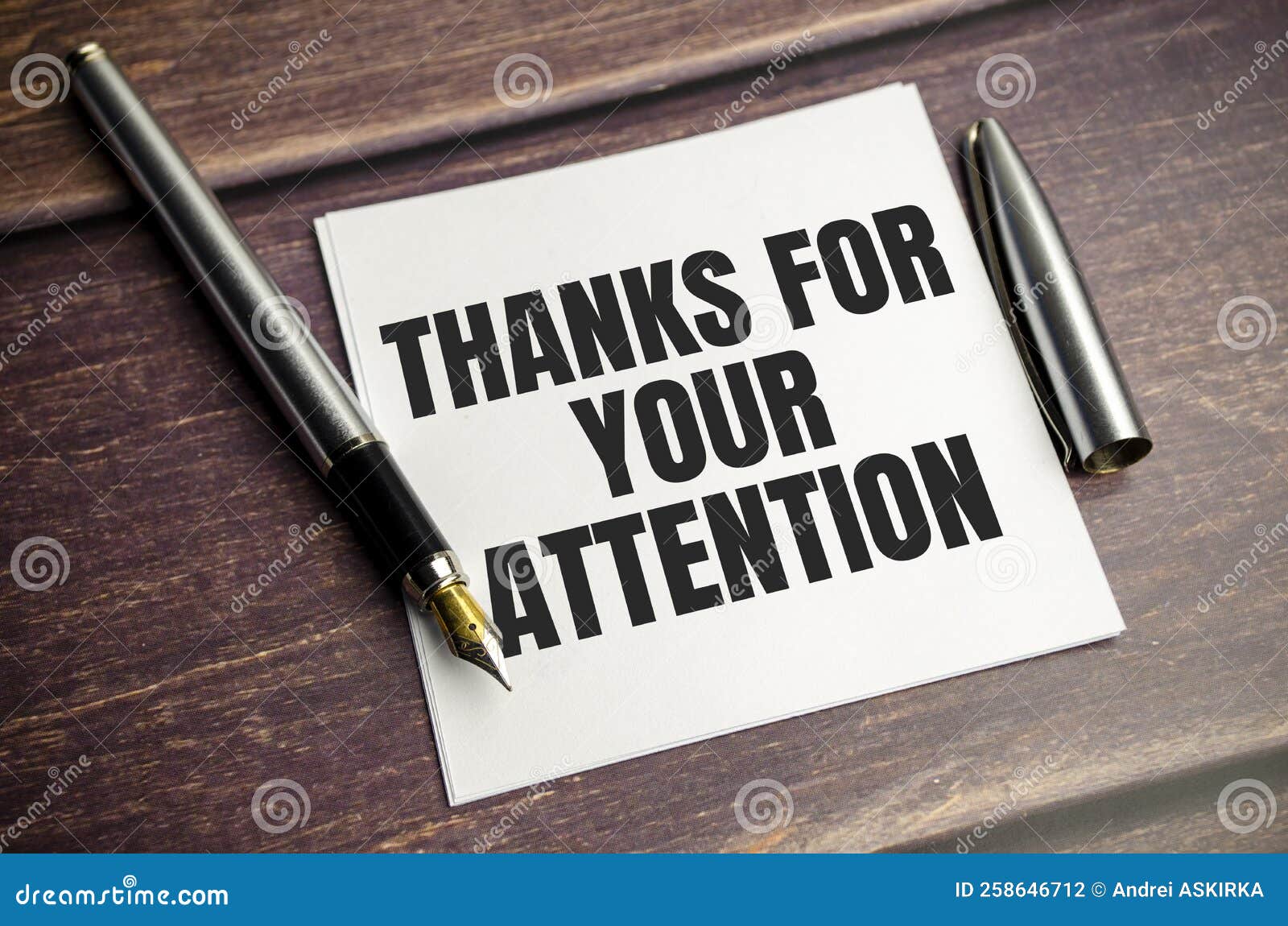 Notepad with Text Thank You for Your Attention in the Wooden Background ...
