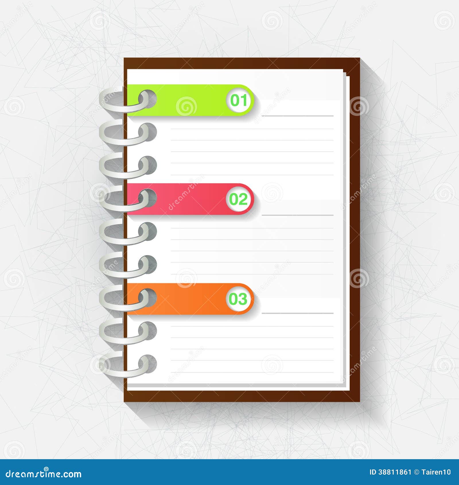 Notepad with three labels stock vector. Illustration of graphic - 38811861