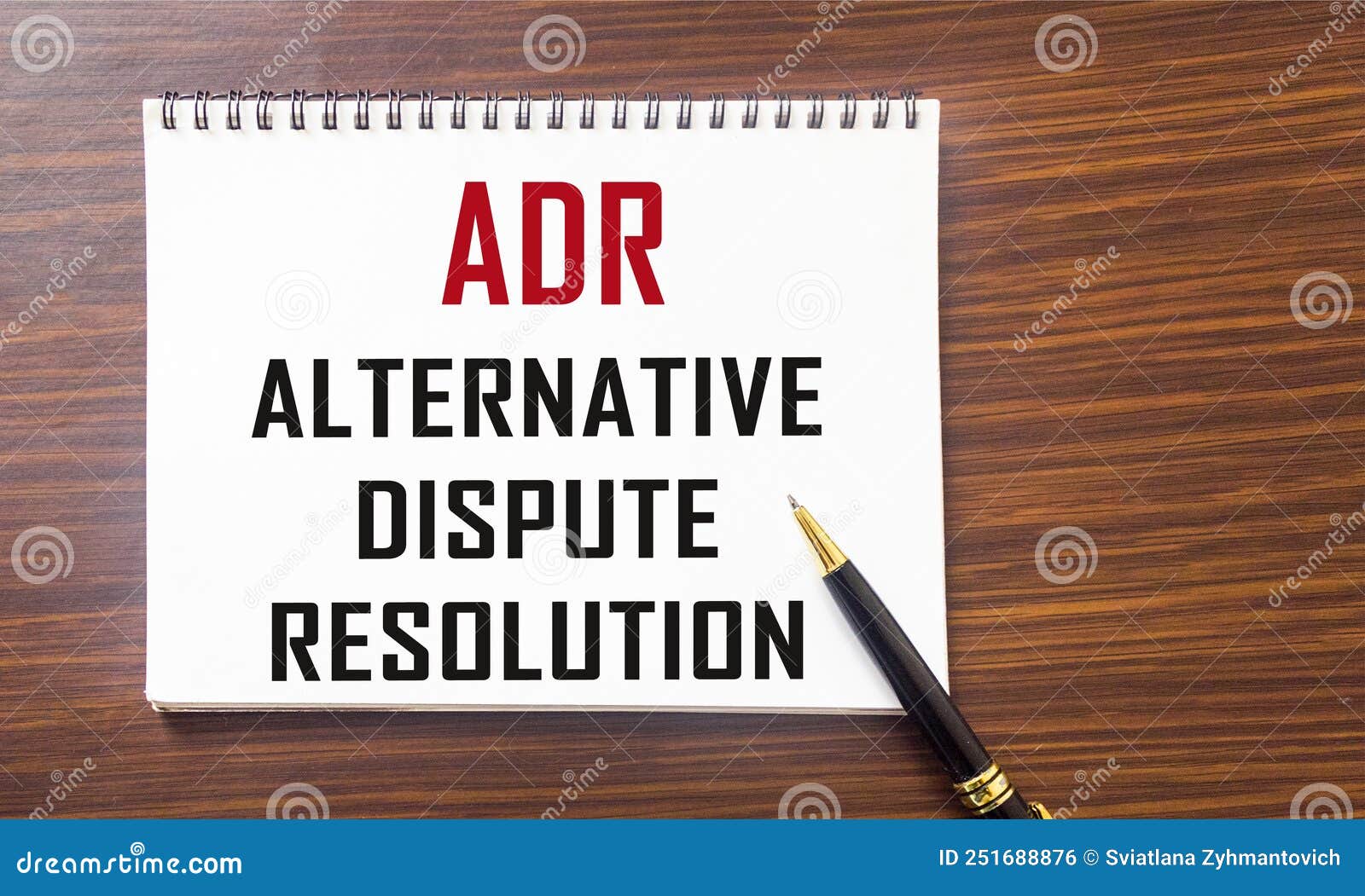 Notepad with Title Alternative Dispute Resolution ADR on the Table ...