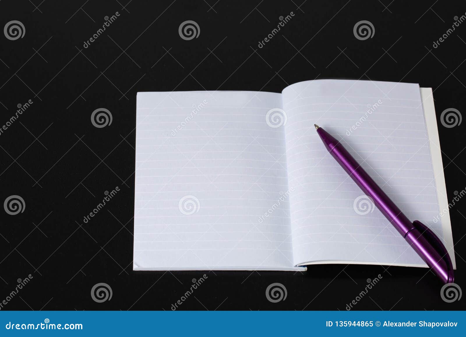 Notepad and Tools on Black Background. Business / Finance / School ...