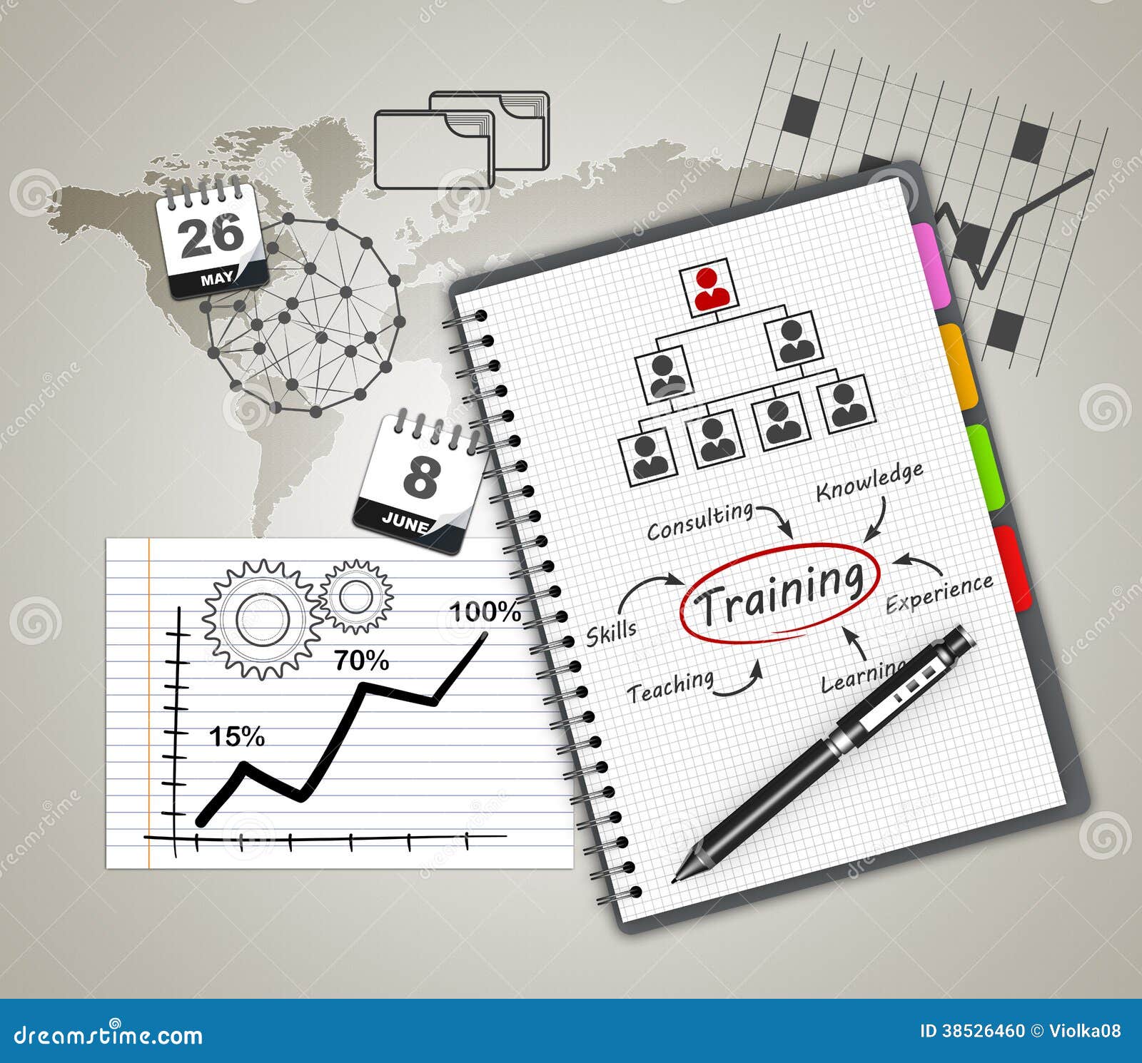 Notepad training concept stock illustration. Illustration of potential ...